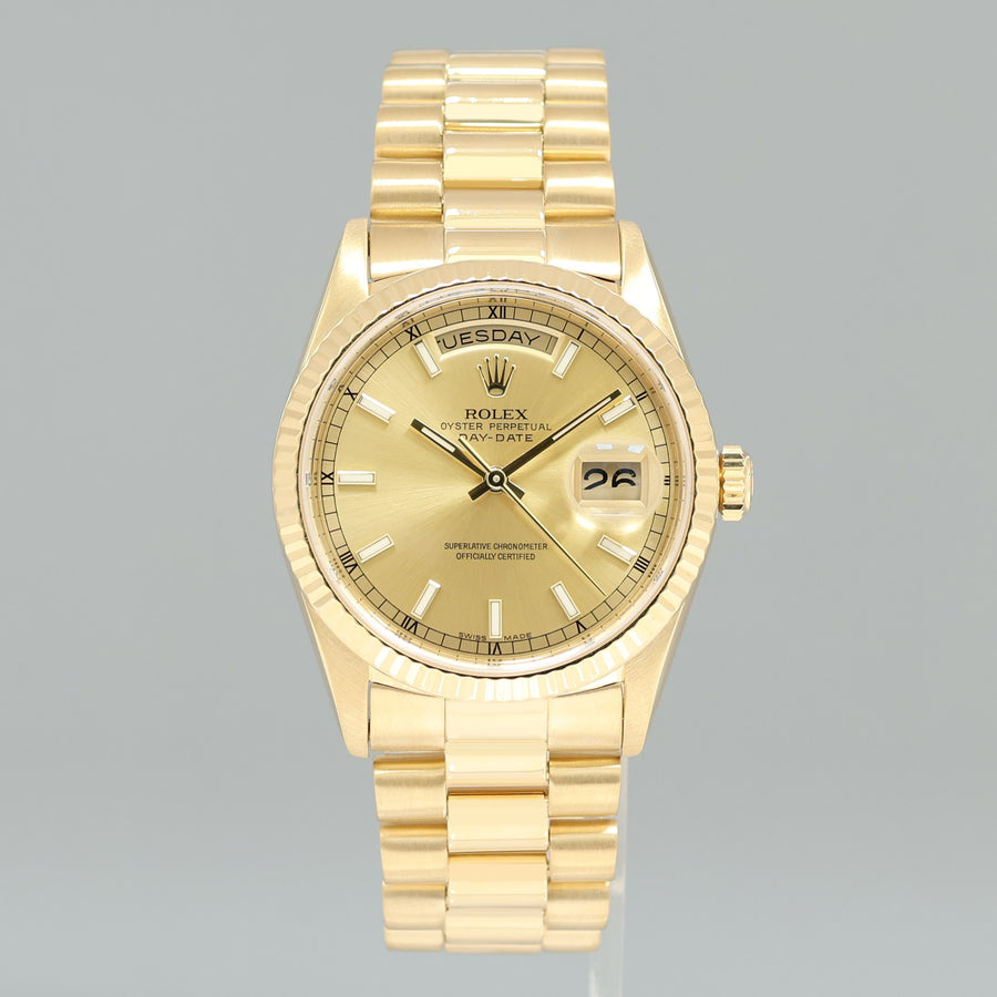 2021 RSC PAPERS Rolex President Day-Date Champagne 18238 Double Quick ...