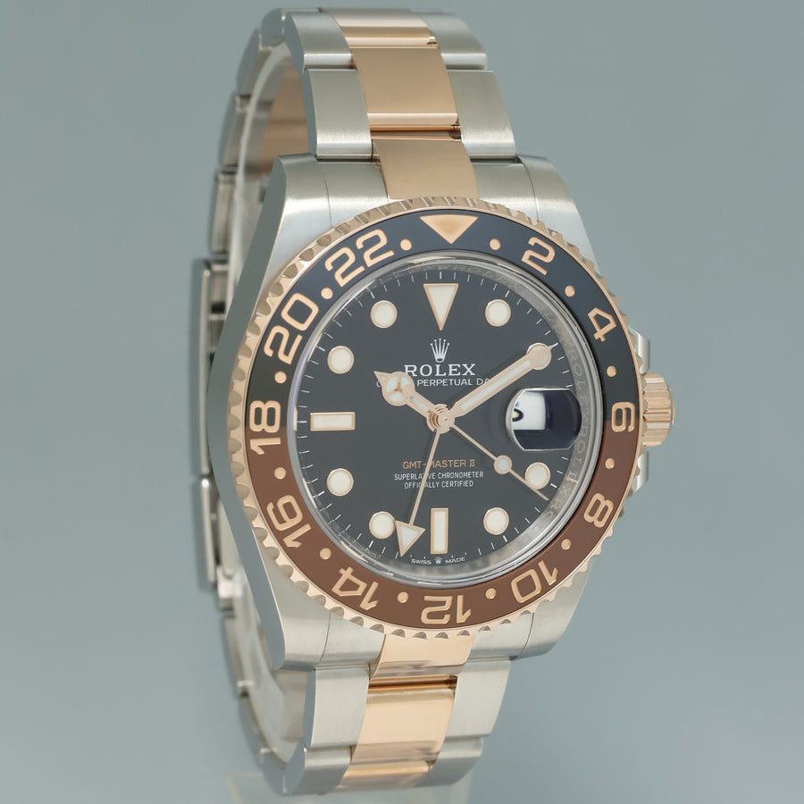 2022 NEW PAPERS Rolex 126711CHNR GMT Master II Root Beer 40mm Rose Gold ...