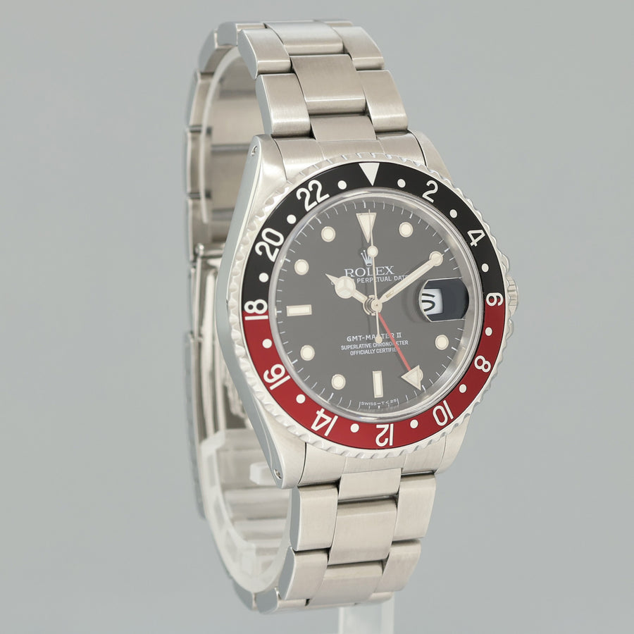 1987 Rolex GMT-Master II 2 Fat Lady Coke Red Steel 16760 40mm Watch Box ...