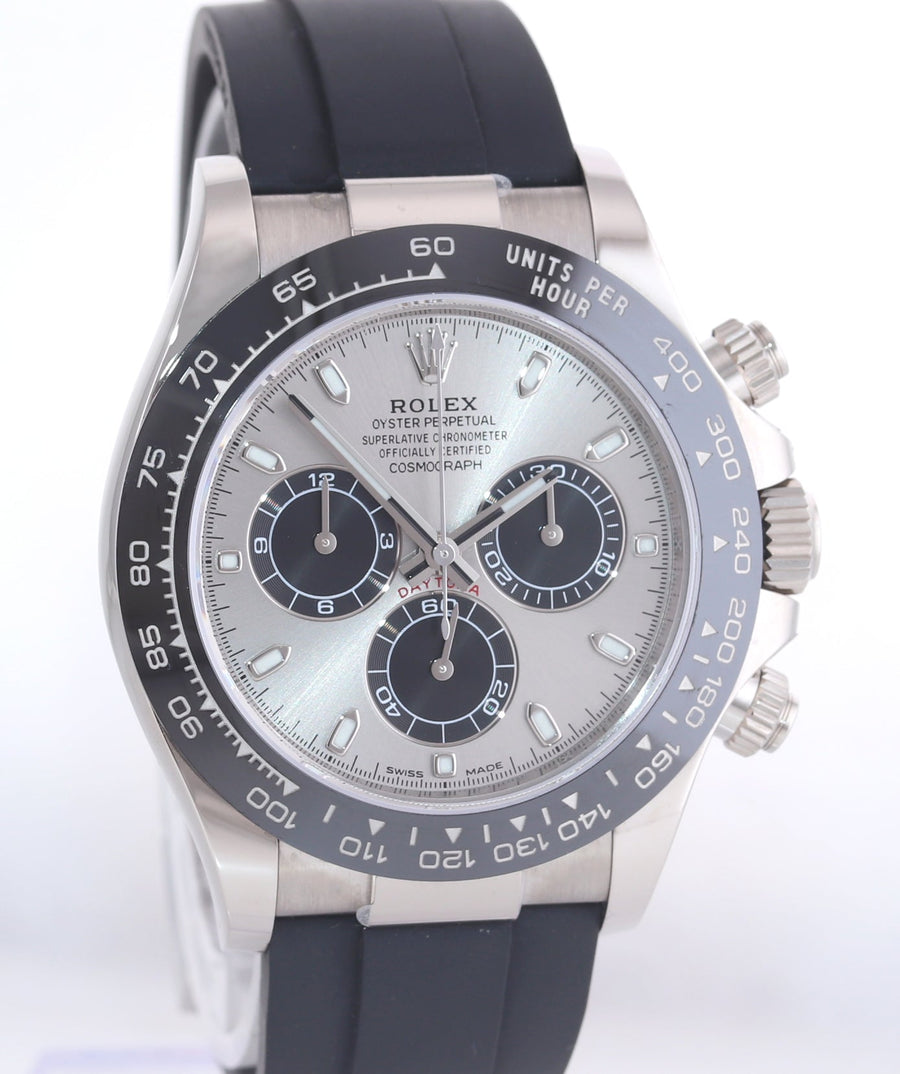2022 NEW Papers Rolex Daytona 116519LN Ghost White Gold Ceramic Silver ...