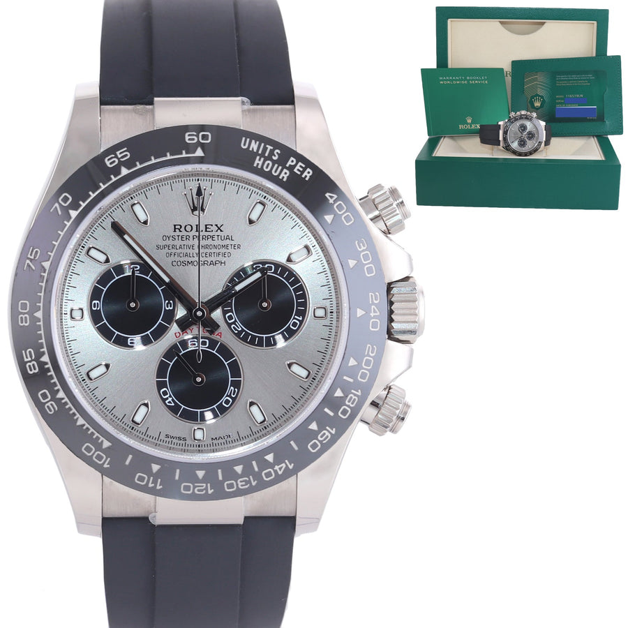 2022 NEW Papers Rolex Daytona 116519LN Ghost White Gold Ceramic Silver ...